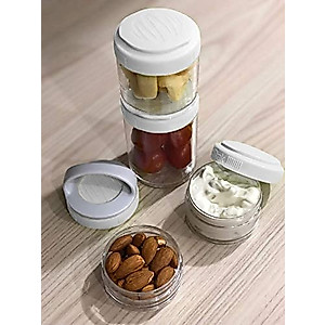 Portion Control Container for Weight Loss | 4 Piece Stackable Snack Container for Adults & Kids | Bariatric Portion Control Containers | On The Go Snack Container with Guide by Portion Perfection