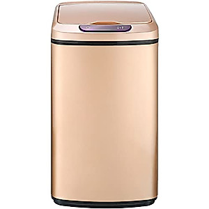 Hanover Home Hands-Free Metal Trash Can with Fingerprint-Resistant Finish, Soft-Close Motion Sensor Lid, and Removable Bin for Bathroom and Bedroom - 3.2 Gallons (12 Liters) in Rose Gold