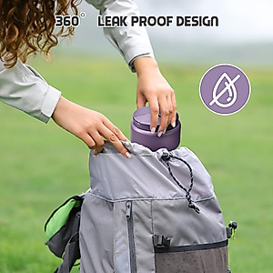 BOSEDSANG 13.5oz Soup Thermo for Hot Food Kids with Buckle Lid Insulated Vacuum Food Jar Wide Mouth Leakproof Stainless Steel Lunch Container (Purple)