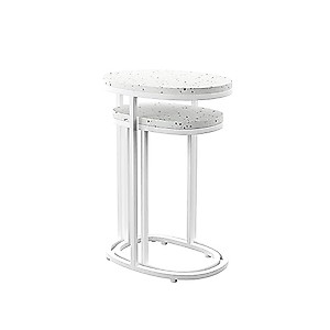 SEI Furniture Vicanno Terazzo Outdoor Accent Tables, White