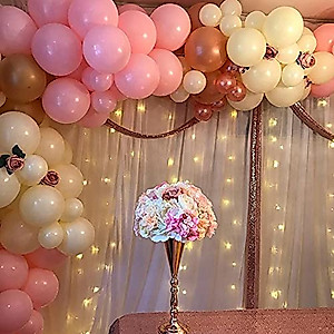 143Pcs Girl's Birthday Pink and Rose Gold Confetti Different Size Balloons Garland Kit Dark and Baby Pink Latex Balloons Gold Chrome Balloons for Wedding Bridal Shower Baby Shower Party Decoration