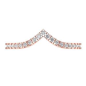 0.12 ct Brilliant Round Cut Clear Simulated Diamond 14k Rose Gold Stackable Wedding Engagement Promise anniversary Band Sz 6