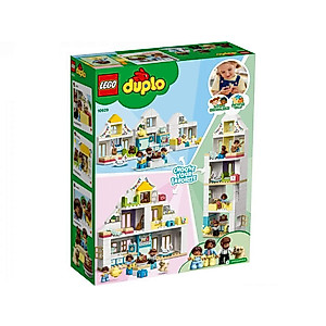 LEGO DUPLO Town Modular Playhouse 10929 Dollhouse with Furniture and a Family, Great Educational Toy for Toddlers (130 Pieces), Multicolor
