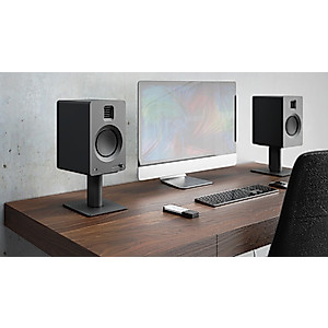 Kanto SP6HD Desktop Speaker Stands for Medium/Large Bookshelf Speakers & Mid-Size/Full-Size 4”-7” Studio Monitors | 6" Tall | Black | Pair