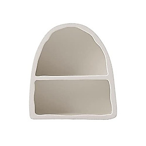 BOOMLATU 2 Tier White Floating Shelves for Wall,15.1" Arched Bathroom Shelves Wall Mounted for Living Room, Bedroom,Office