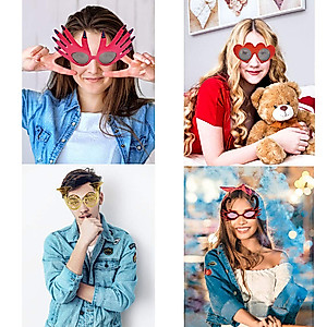 TD.IVES Funny Glasses Party Sunglasses Costume Sunglasses Masks,12 Pack Cool Shaped Funny Party Glasses,Photo Booth Props Sunglasses