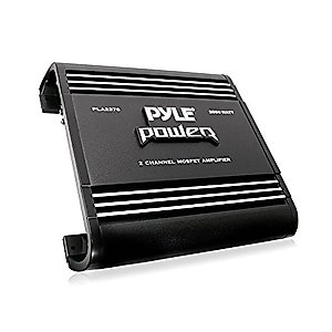 Pyle 2 Channel Car Stereo Amplifier - 2000W High Power Dual Channel Bridgeable Audio Sound Auto Small Speaker Amp Box w/ MOSFET, Crossover, Bass Boost Control, Silver Plated RCA Input Output-PLA2378