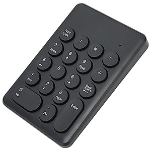 Numeric Keypad for Laptop, Portable Mini Number Pad 18 Keys, Mute Function, 10M Stable Connection, Number Keyboard Extensions for Laptop, PC, Desktop (Black)