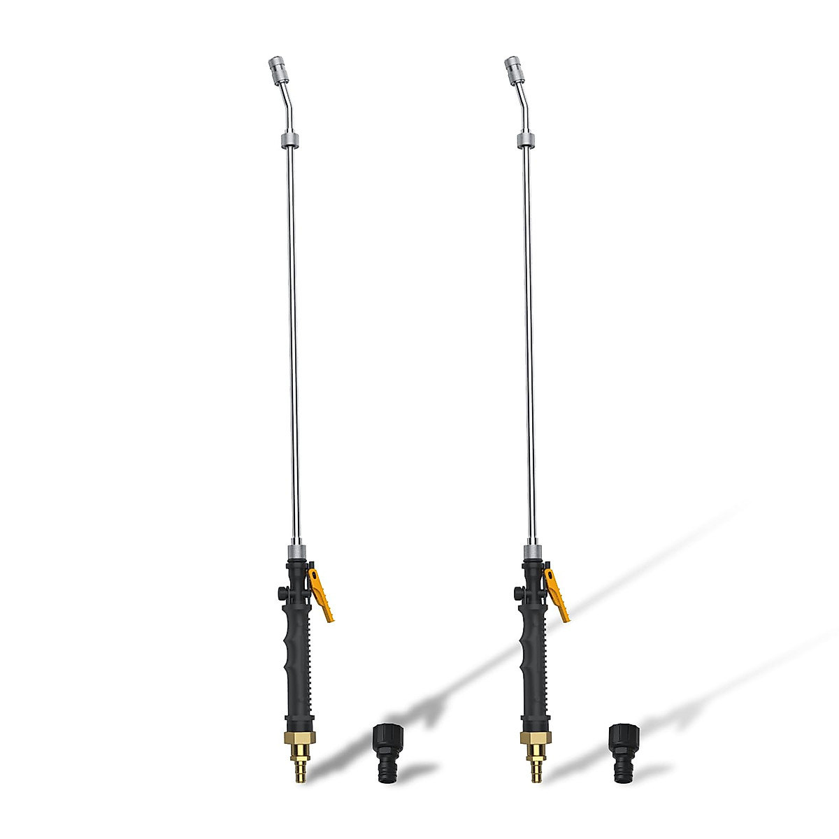 2 Pack 28'' Sprayer Wand Match 3/8'' Hose, Adjustable Nozzle Stainless Steel Replacement Sprayer Wand Built-in Shut off Valve with Hose Quick Connector for Garden, Car Wash, Weed, Lawn