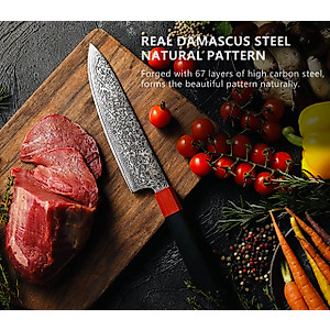 Japanese Chef Knife 8 Inch Damascus Chefs Knife Japanese Kitchen Knives Professional Gyuto Cooking Knives High Carbon Stainless Steel Cutting Vegetable Meat Cleaver with Gift Box