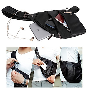 KOSMCCO Smell Proof Sling Bag, Unisex Activated Carbon Lining Over the Shoulder Sling Smell Proof Bag Chest Bag for Travel, Grey