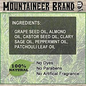 Mountaineer Brand Beard Oil - WV Coal Scent - 100% Natural Conditioner and Softener For Men - Hydrates and Moisturizes for Beard Growth - Treats Dry Itchy Beards - 2oz