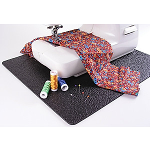 Stay-In-Place Machine Mat - 15" x 18" - Calms Vibration and Dampens Noise. Great for Sewing Machines and Sergers. Made In USA. Black