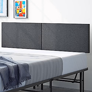 ZINUS SmartBase Mattress Foundation with Upholstered Headboard, 14 Inch Metal Platform Bed Frame, No Box Spring Needed, Sturdy Steel Frame, Adjustable Headboard Height, California King