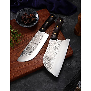 DRAGON RIOT Chef Butcher Knife Set for Meat Cutting with Roll Bag, 12 PCS Japanese Forged Chef Knives Set for Men and Women Gift for Men