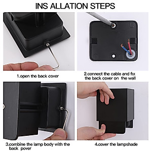 Mille Lucciole 4 Pack Outdoor Wall Lights Exterior/Interior LED Wall Sconces IP65 Waterproof Square Aluminum Wall Lamps Outdoor Lighting Fixture Up and Down Lights Modern Black 12W 6500K Cold Lights