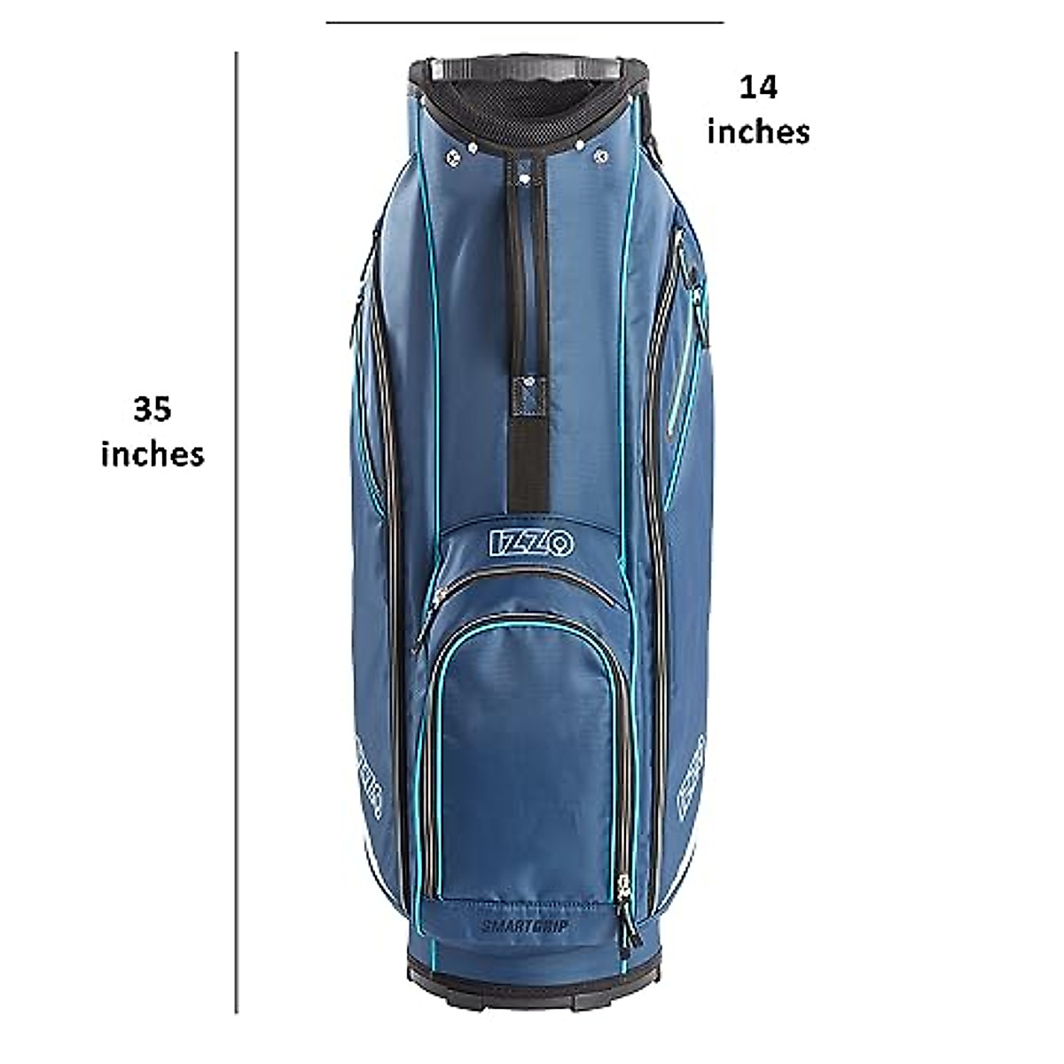 Izzo Golf Izzo Ultra-Lite Cart Golf Bag With Single Strap & Exclusive Features, Navy Blue/Light Blue