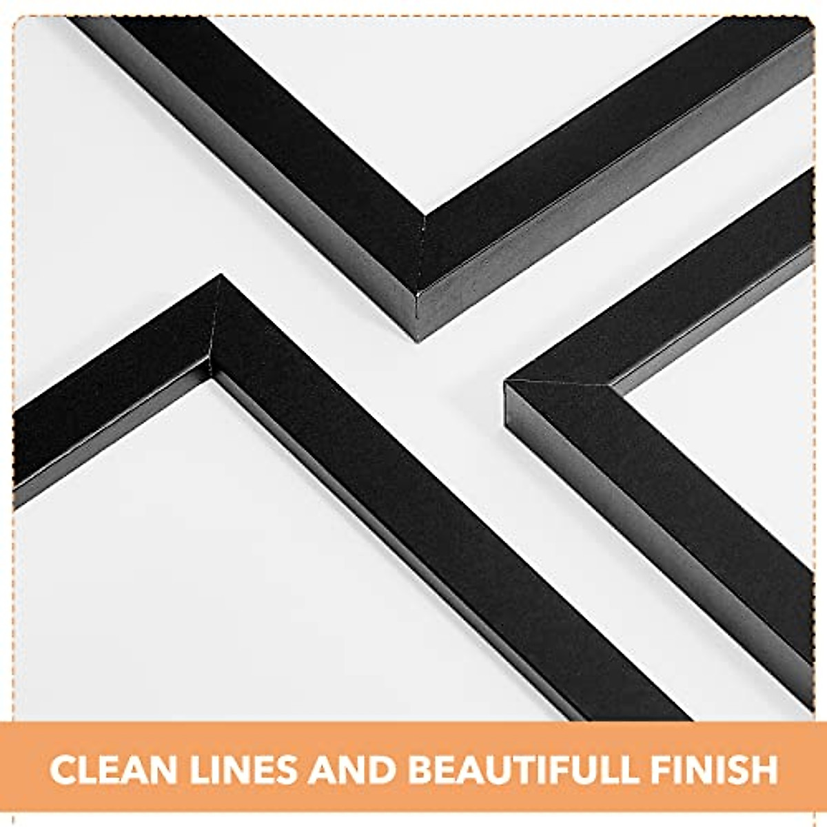 SYNTRIFIC 12x16 Picture Frames Set of 6,Display Pictures 8.5x11 with Mat or 12x16 Without Mat,Wall Gallery Photo Frames Larger Picture Frames for Wall Mounting,Black