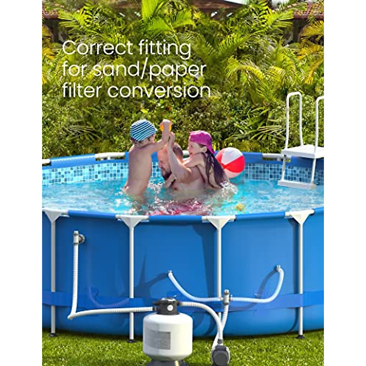SUMMERBUDDY Split Swimming Pool Hose Plunger Valve, 2 in 1 Hose Plunger Valve Swimming Pool Part for Filter Circulation System