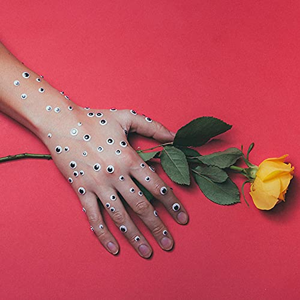 Googly Eyes for Crafts,450 Pcs Black Wiggle Googly Eyes with Self-Adhesive, 6mm 8mm 10 mm 12mm 15mm Mixed Packaging