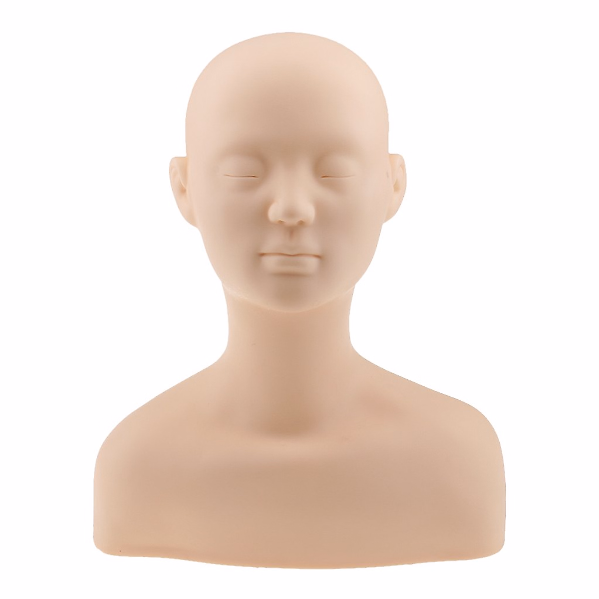 SDENSHI Soft Silicone Massage Make Up Practice Training Mannequin Head Shoulder Bone