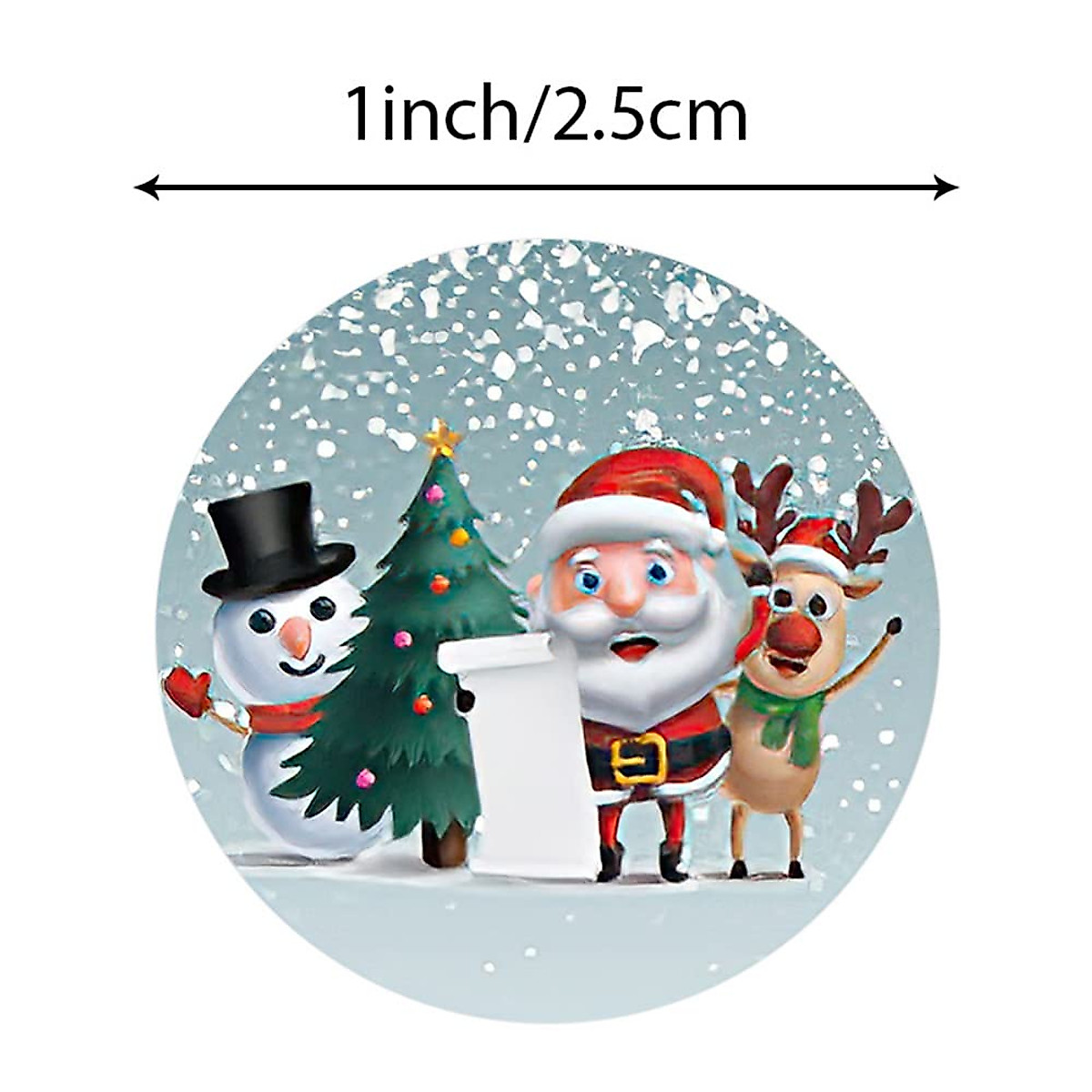 500Pcs Merry Christmas Stickers for Kids, Christmas Labels Xmas Stickers Holiday Stickers, Santa Snowman Elk Christmas Tree Stickers, Small Christmas Stickers for Cards Gifts Envelopes Crafts (1 inch)
