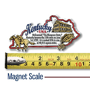 Kentucky Information State Magnet by Classic Magnets, 4.1" x 2.1", Collectible Souvenirs Made in The USA