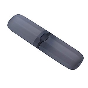 Academyus Home Portable Toothbrush Box Travel Toothbrush Box Cutlery Box Pencil Case Toothbrush Toothpaste Storage Box Transparent Black