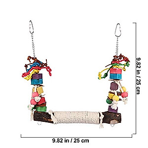 PATKAW Teething Toys Teething Toys Teething Toys 2 Pcs Bird Parrot Toys Parrot Stand Toy Hanging Bird Toys Parrot Swing Toy Chewing Toys Hanging Parakeet Toys Parakeet Toys Parakeet Toys