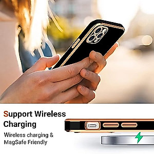 Teageo for iPhone 11 Pro Case for Girl Women Cute Love-Heart Luxury Bling Plating Soft Back Cover Raised Full Camera Protection Bumper Silicone Shockproof Phone Case for iPhone 11 Pro, Black