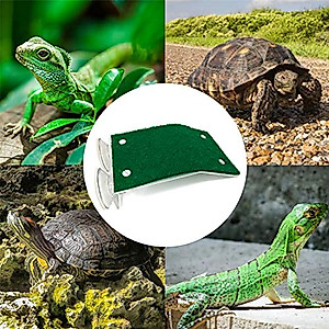 Hamiledyi Turtle Basking Platform Tortoise Climbing Ladder Aquarium Fish Tank Reptile Ramp Resting TerraceArtificial Plastic Grass Pier - 2PCS