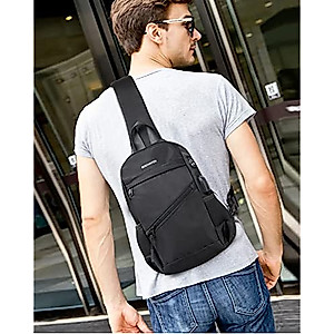 BOSTANTEN Sling Bag, Shoulder Bag Crossbody Backpack Lightweight Casual Daypack for Men Women Travel Hiking Walking, Black
