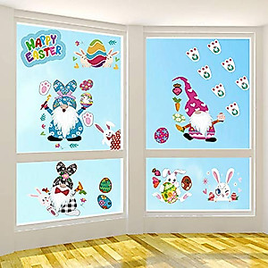 DmHirmg Easter Window Clings,Upgraded Static Easter Window Sticker,Window Sticker for Decorations 9 Sheets