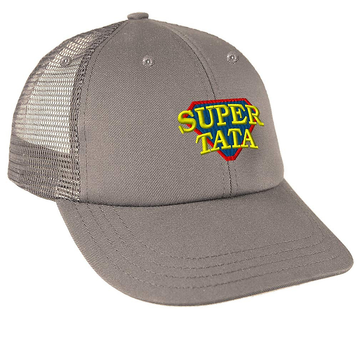 Speedy Pros Trucker Hat Baseball Cap Super Tata Romanian Embroidery Cotton Dad Hats for Men & Women Snapback Grey