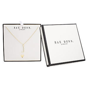 Rae Dunn Initial Necklace for Women 14K Yellow Gold Plated Brass Pendant Delicate Chain Letter J