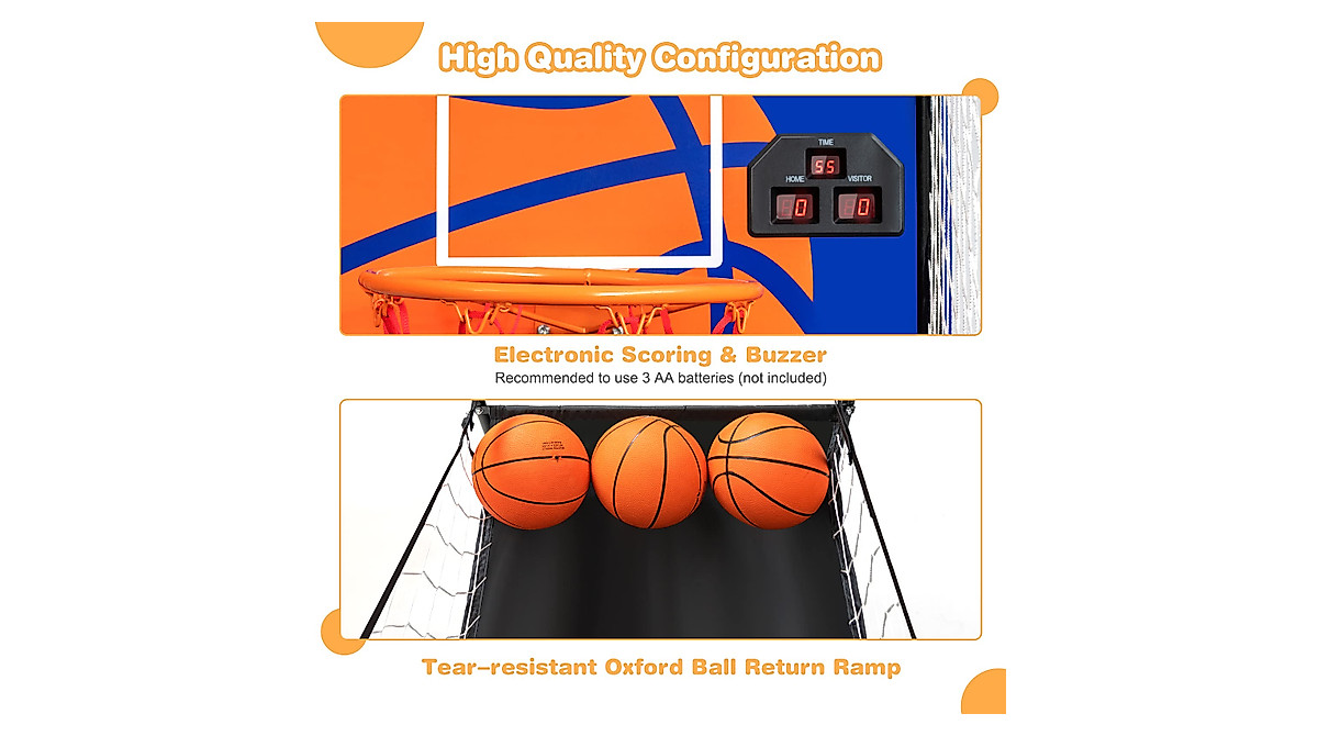Giantex Foldable Electronic Arcade Basketball Game for Indoor Fun