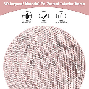 SAMORADREA 8 Pack Decorative Baskets Storage Box Cubes Containers Storage Basket Bins Fabric Baskets W/Handles for Shelves Clothes Office, Bedroom, Parlor, home, Garage (Pink)