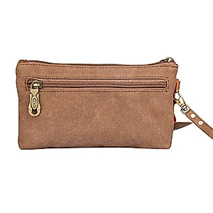 Genda 2Archer Canvas Wristlet Coin Purse Keys Bag Card Case Phone Bag (Khaki)