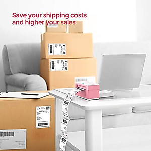 MUNBYN Pink Label Printer P941, Shipping Label Printer for Shipping Packages & Small Business, 4x6 Thermal Sticker Label Printer Compatible with Chrome, Mac Os, Windows