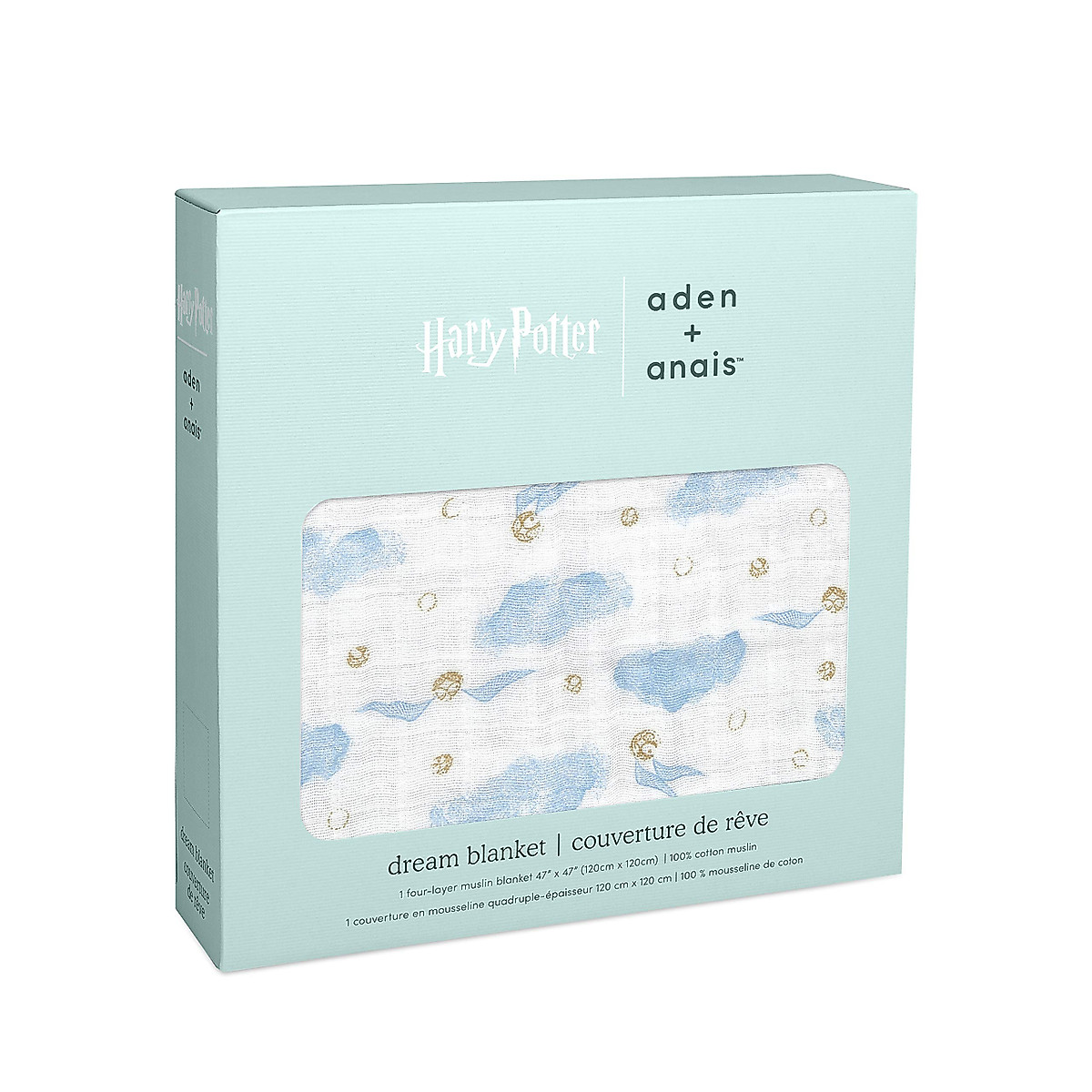 aden + anais Dream Blanket, Boutique Muslin Baby Blankets for Girls & Boys, Ideal Newborn Nursery & Crib Blanket, Unisex Toddler & Infant Bedding, Shower & Registry Gift, Harry Potter