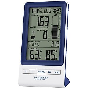 La Crosse Technology 724-1415BL Wireless Rain Station with Temperature and Humidity