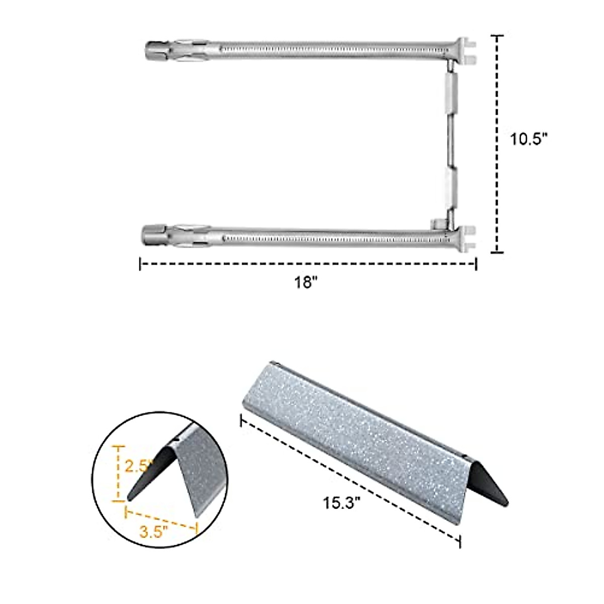 AJinTeby 7635 Flavorizer Bars and Burner Tubes 69785 Grill Replacement Parts for Weber Spirit 200, Spirit II 210 Series, for Weber Spirit E-210 S-210 E-220 S-220 with Up Front Controls and More