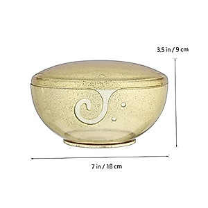 COHEALI 3pcs Crochet Hole Clear with Lid Needles Round Basket Golden Container Craft Organizer Holder Large Crocheting Kit Plastic Day & Top Supplies Wool Handmade Facialmask Crafts Bowl