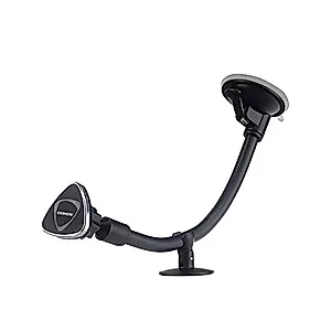 EXSHOW Car Phone Holder, Magnetic Windscreen Car Mount, Flexible Long Arm Windshield Suction Phone Cradle with Dashboard Base for iPhone xr xs x 8 Plus Huawei Mate 10 9 Honor Samsung S10 S9+ Note etc