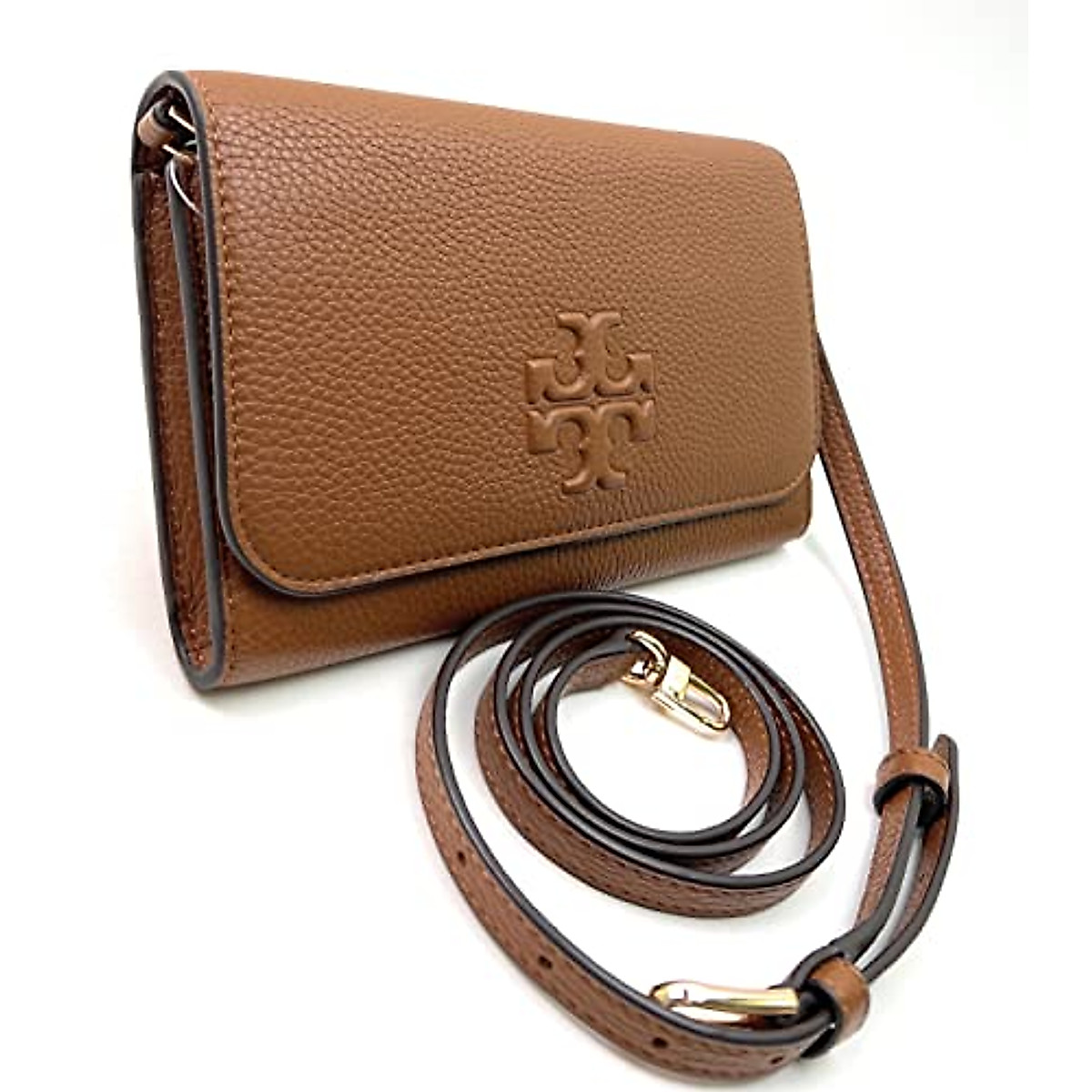 Tory Burch Women's Thea Flat Wallet Crossbody (Moose)