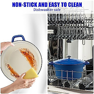 CUKOR 6QT Cast Iron Dutch Oven Pot With Lid,Ceramic Dutch Ovens for Bread Baking,Cast Iron Cooking Pot,Non-Stick Enamel Coated Cookware