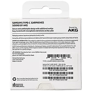 Samsung AKG Stereo Earbud USB-C Headset with In-Line Mic - White (Renewed)