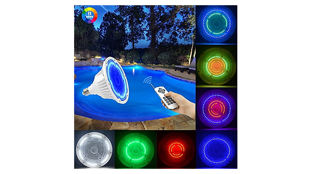 RGBW Pool Lights with Remote Control - 120V Underwater LED Bulb