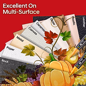 Lammyner 48 Colors Acrylic Markers,Dual Tip Acrylic Paint Markers with Fine Tip and Brush Tip,Acrylic Paint Pens for Rock Painting,Fabric,Crafts,Wood,Glass,Canvas,Plastic,Scrapbook,Art Supplies