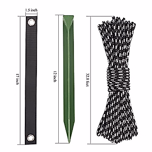 Liliantus Tree Stakes Kit, Anchor Tree Support Strap with Stakes for Garden Plant